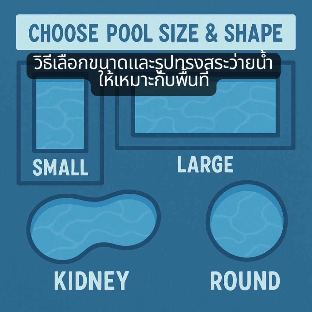 วิธีเลือกขนาดและรูปทรงสระว่ายน้ำให้เหมาะกับพื้นที่